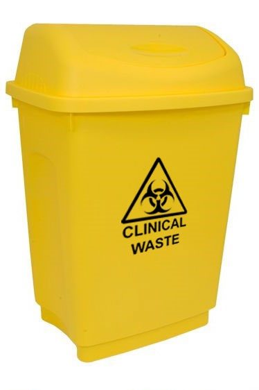 50L Clinical Waste Swing Bin - Yellow – BINBASE